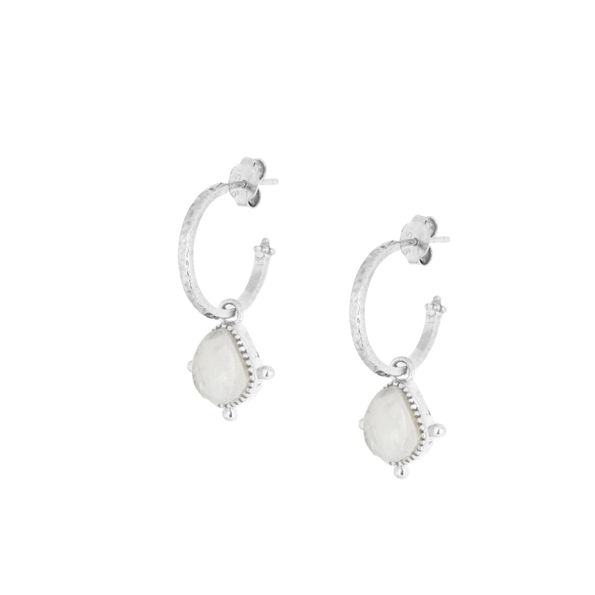 Soul Stone Hoops Moonstone Silver – Loft & Daughter